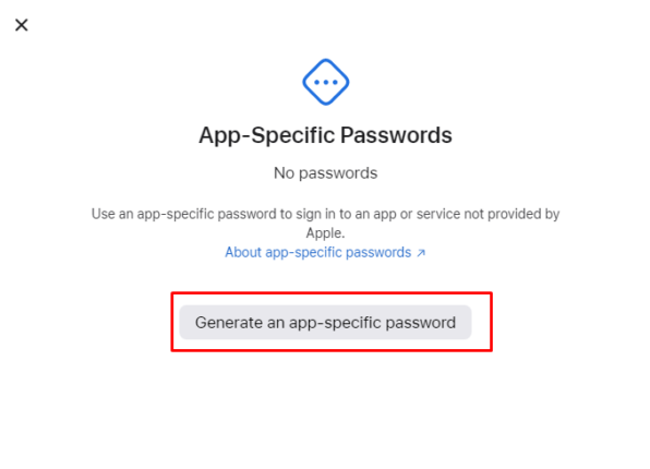 Generate App-Specific Password in Individual Dev Account